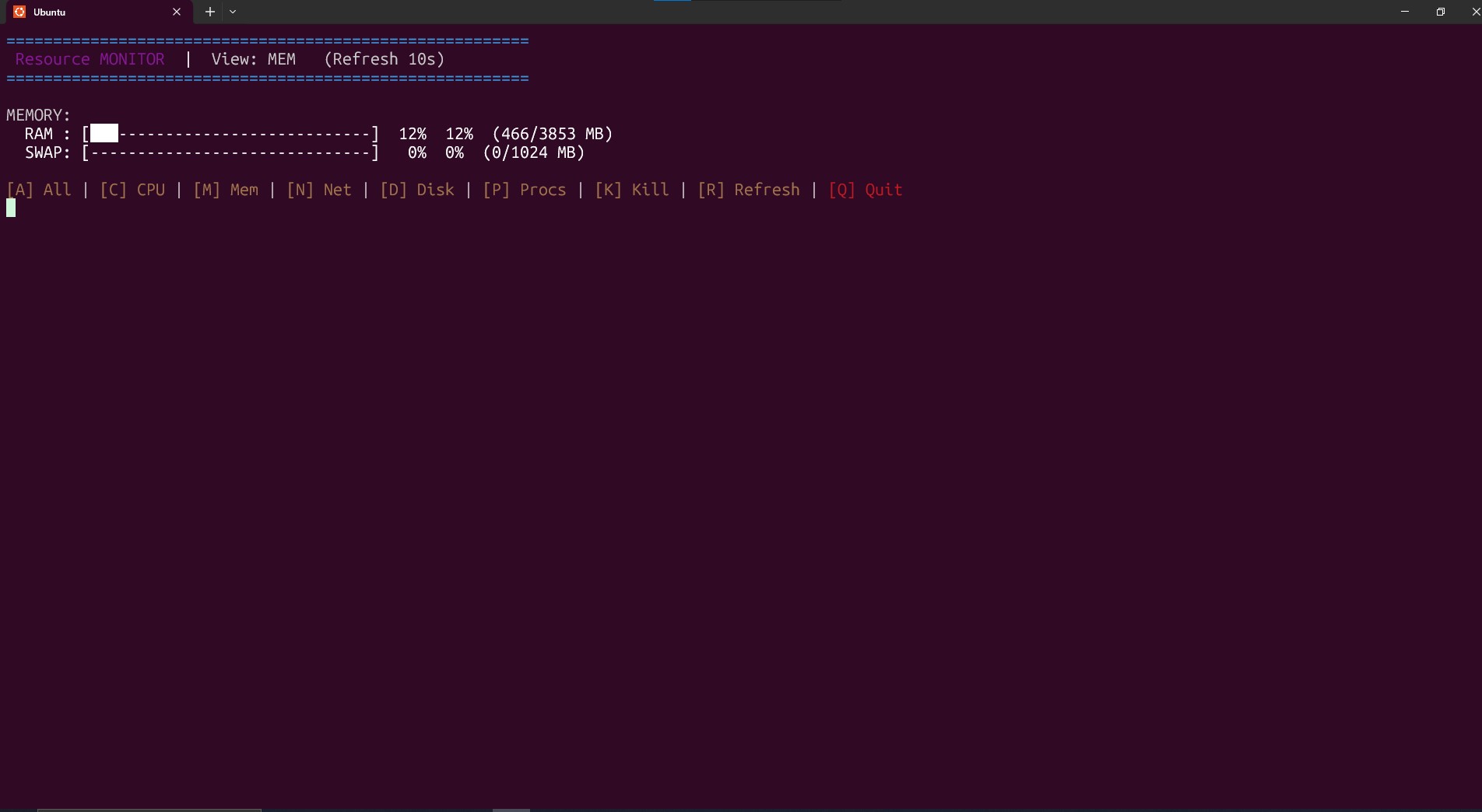 Resource Monitor — Memory