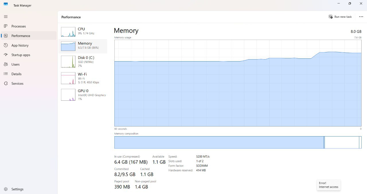 Resource Monitor — Memory